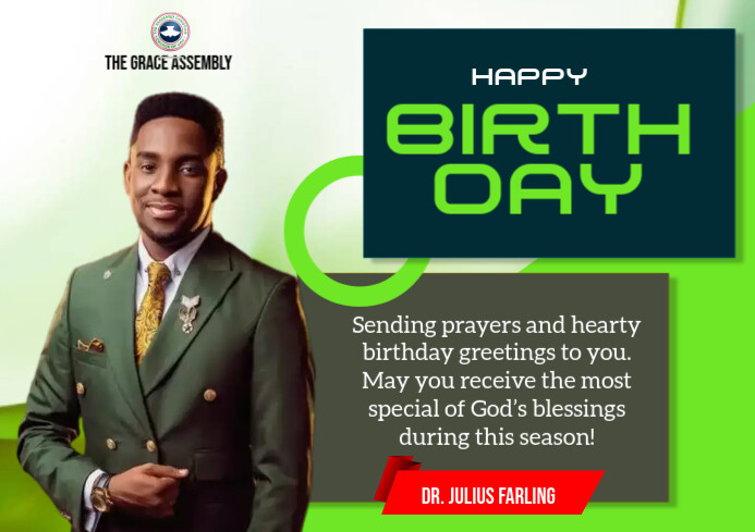 Green Joyful Birthday A3 Template | PosterMyWall