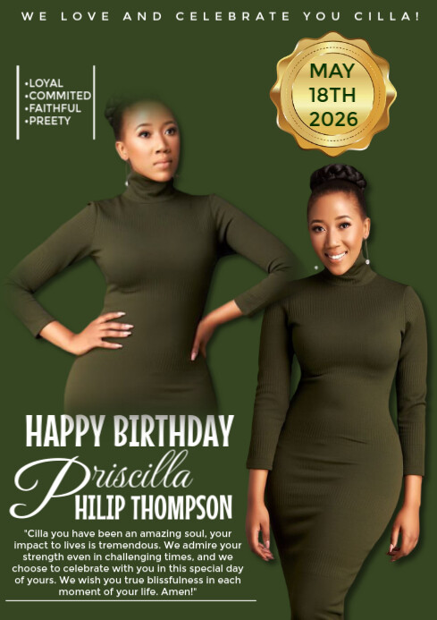 Green Joyful Birthday A4 Template | PosterMyWall