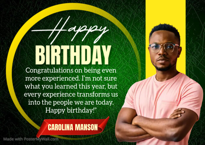 Green Joyful Birthday A4 Template | PosterMyWall
