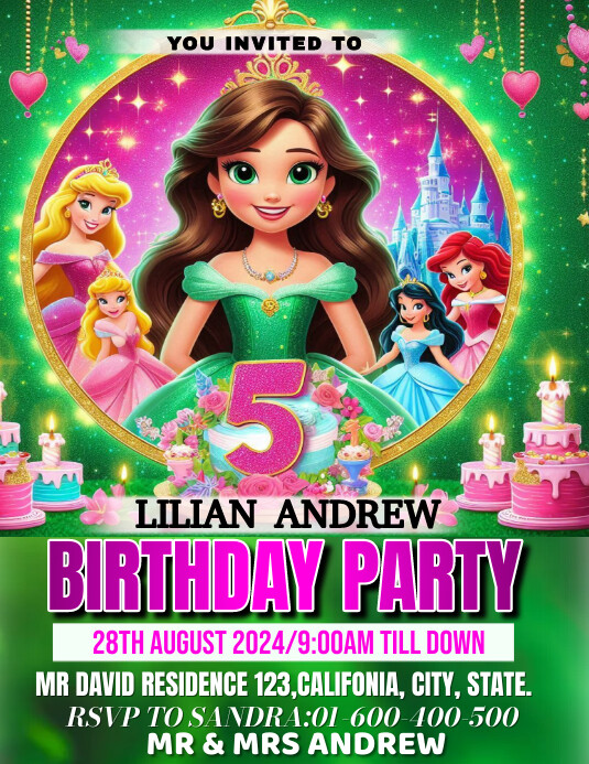 Green Joyful Birthday Invitation Template Fly | PosterMyWall