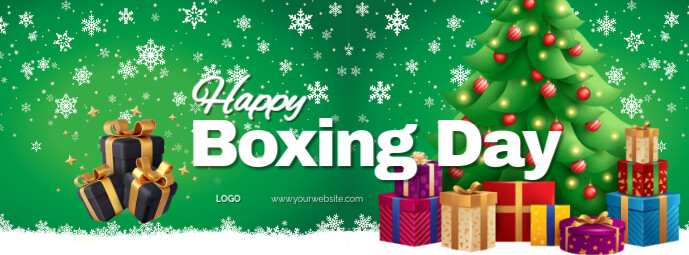 Green Joyful Boxing Day Facebook Cover Photo Template | PosterMyWall