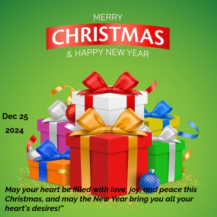 Green Joyful Christmas Instagram Post Template | PosterMyWall