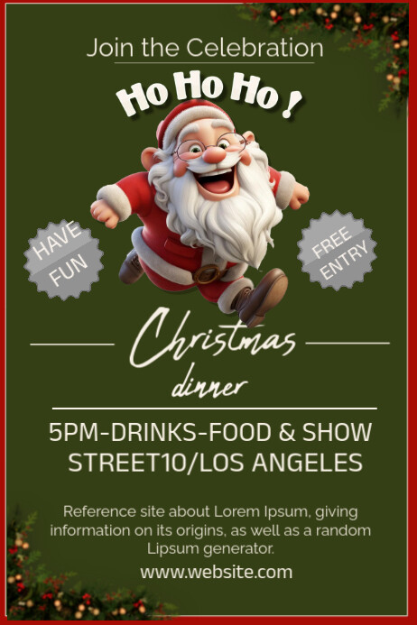 Green Joyful Christmas Poster Template | PosterMyWall