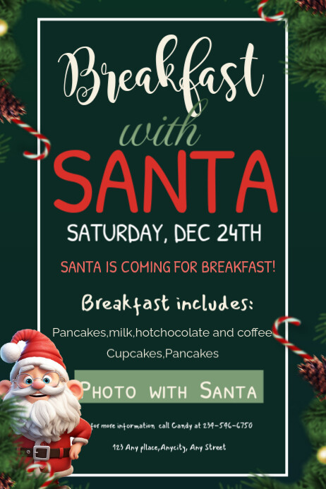 Green Joyful Christmas Poster Template | PosterMyWall