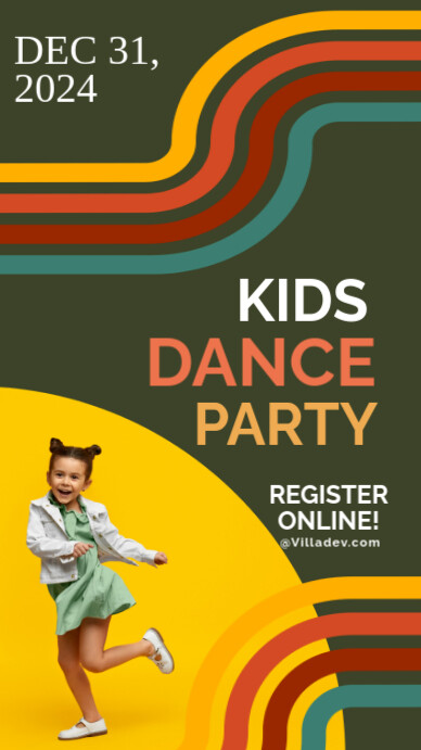 Copy of Green Joyful Colorful Groovy Kids Dance Party Instagram Story ...