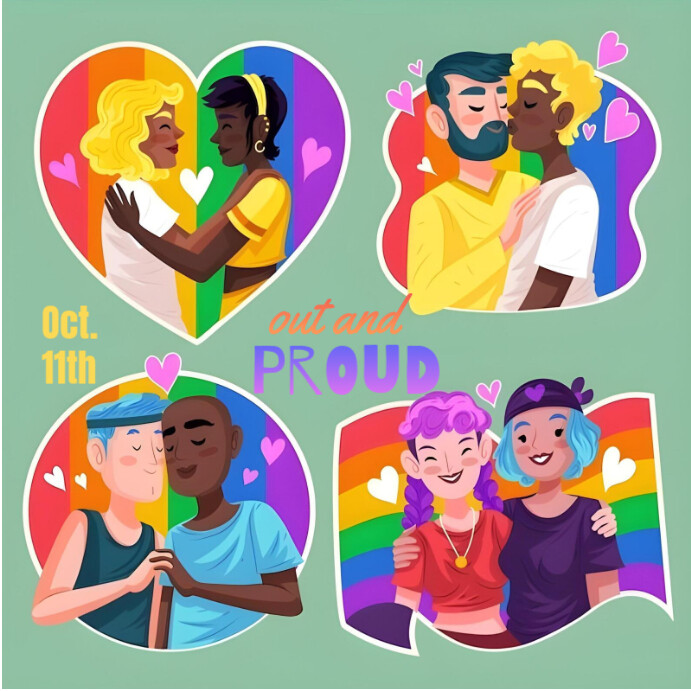 Green Joyful Coming Out Day Design Instagram Post Template | PosterMyWall