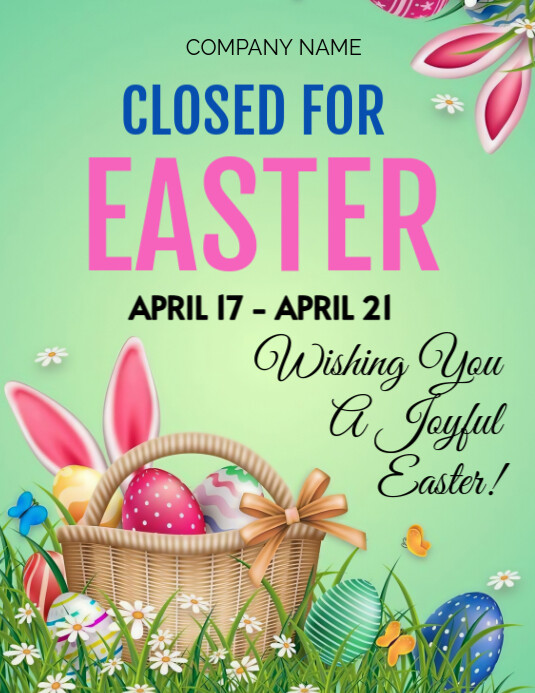 Copy of Green Joyful Easter Holidays Flyer (us Letter) | PosterMyWall