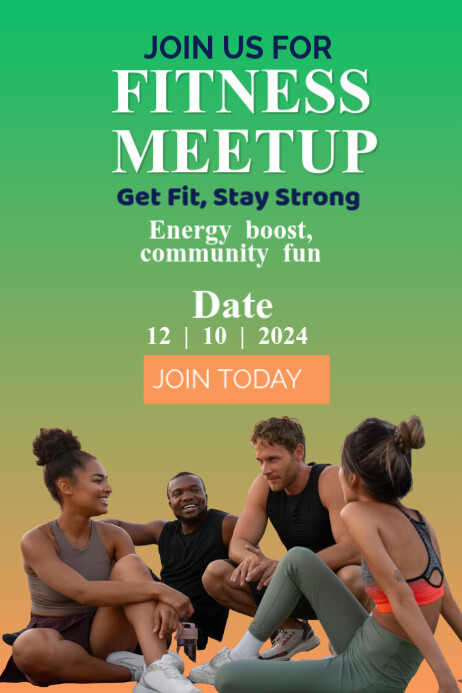 Green Joyful Fitness Meet Up Poster Template | PosterMyWall