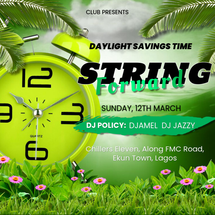 Plantilla de Green joyful Floral String Forward Flyer Template ...