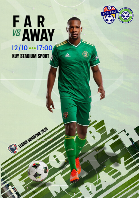 Green Joyful Football Match Day Schedule A4 Template | PosterMyWall