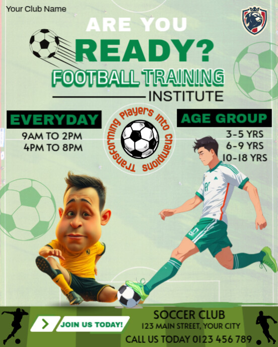 Copy of Green Joyful Football Training Schedule Instagram Portrait ...