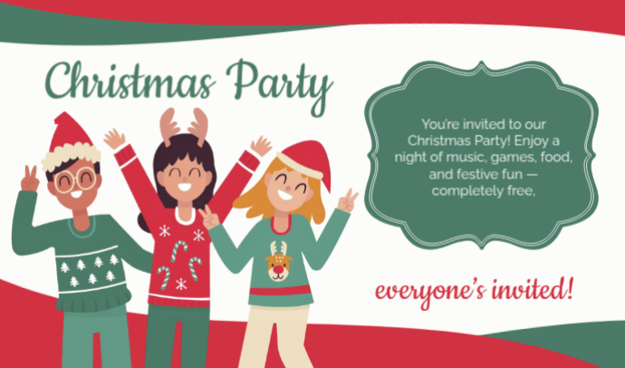 Green Joyful Free Christmas Party Tag Template | PosterMyWall