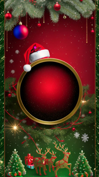 Green Joyful Golden Christmas Frame Instagram Story Template | PosterMyWall