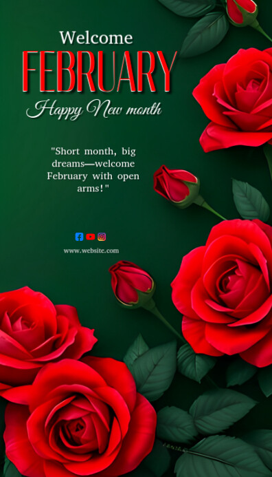 Copy of Green Joyful Green Background Pastel Welcome February Business ...