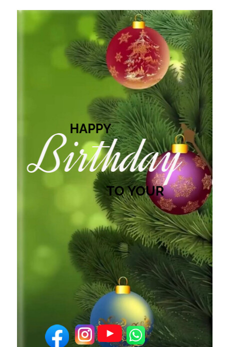 Copy of Green Joyful Happy Birthday Poster | PosterMyWall