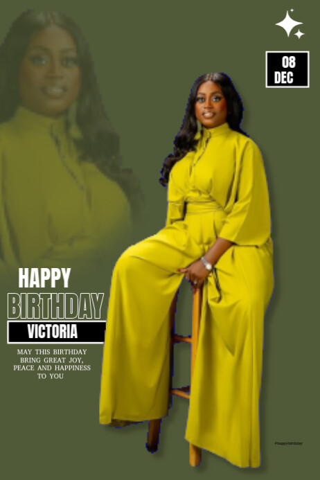Green Joyful Happy Birthday Templates Poster | PosterMyWall