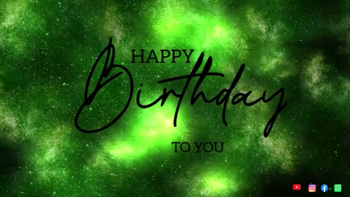 Green Joyful Happy Bitrthday Youtube Thumbnai Template | PosterMyWall