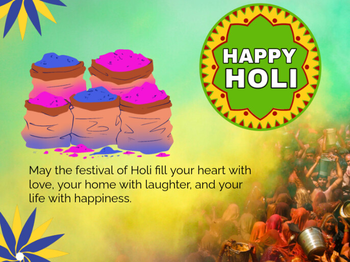 Green Joyful Happy Holi Day Celebration Presentation Template ...