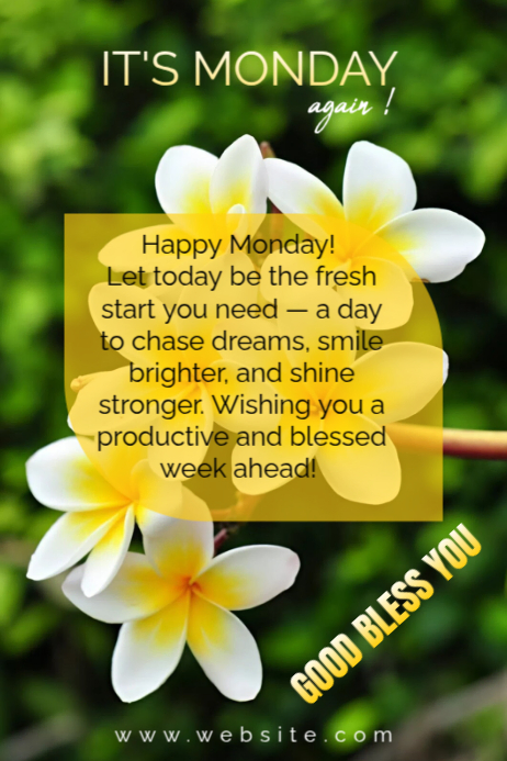 Copy of Green Joyful Happy Monday Morning Poster | PosterMyWall
