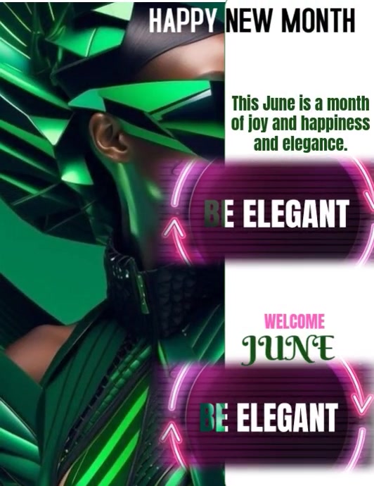 Green Joyful Happy New Months Video Online Design Flyer/template Flyer ...