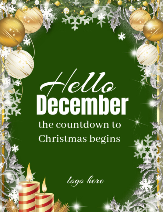 Copy of Green Joyful Hello December Flyer (us Letter) | PosterMyWall