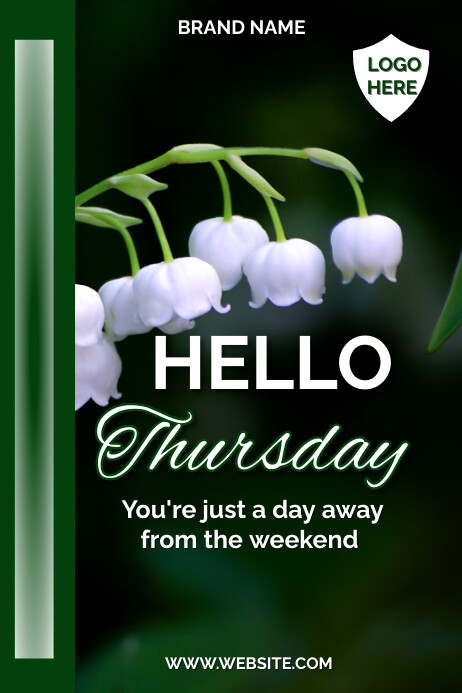 Green Joyful Hello Thursday Poster Template | PosterMyWall