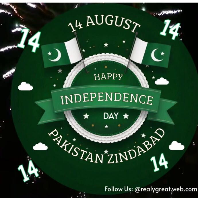 Green Joyful Independence Day Pakistan Instagram Post Template ...
