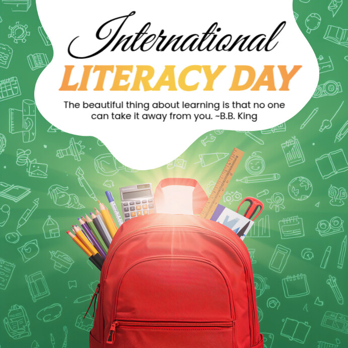Green Joyful International Literacy Day Instagram Post Template ...