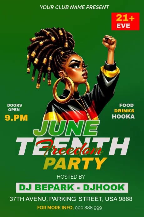 Green Joyful Juneteenth Poster Template | PosterMyWall