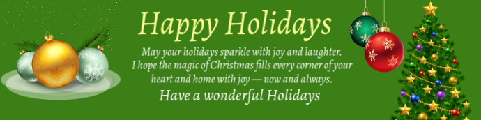 Copy of Green Joyful Merry Christmas Google Classroom Banner | PosterMyWall
