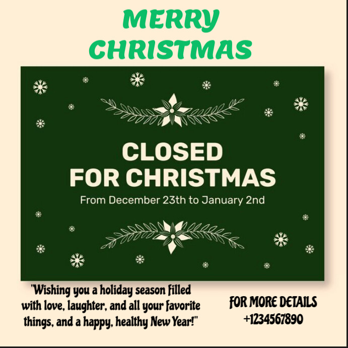 Green Joyful Merry Christmas Instagram Post Template | PosterMyWall