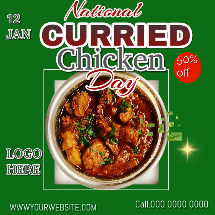 Copy of Green Joyful National Curried Chicken Day Instagram Post ...