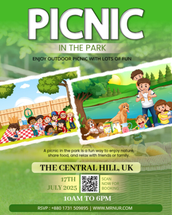 Green Joyful Picnic In The Park Instagram Portrait Template | PosterMyWall
