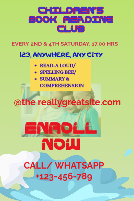 Green Joyful Reading Clubs Poster Template | PosterMyWall