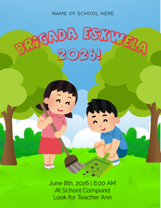 Plantilla de School Cleanup Event Folletos | PosterMyWall