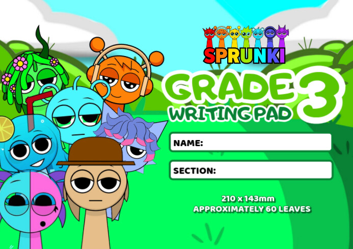Green Joyful Sprunk Theme Writing Pad A4 Template | PosterMyWall