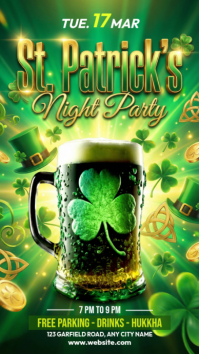 Green Joyful St. Patrick's Day Party Instagram Story Video Template ...