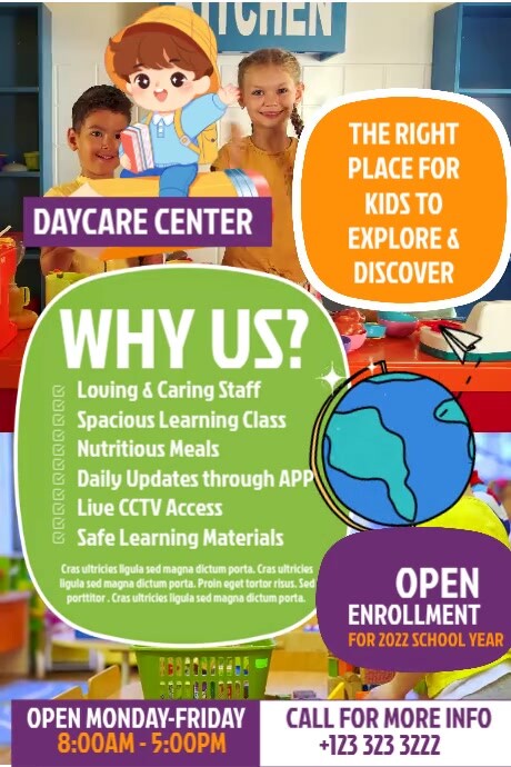 Copy of Green Joyful Summer Daycare Center Poster | PosterMyWall