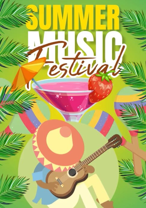 Copy of Green Joyful Summer Music Festival A4 | PosterMyWall
