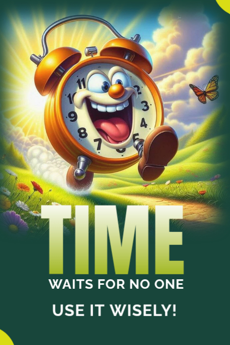 Green Joyful Time Management Poster Template | PosterMyWall