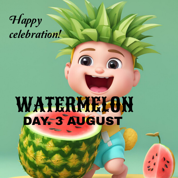 Plantilla de Green Joyful Watermelon Day Instagram Post | PosterMyWall