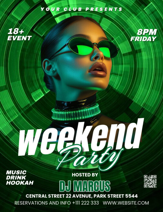 Green Joyful Weekend Party Flyer (us Letter) Template | PosterMyWall