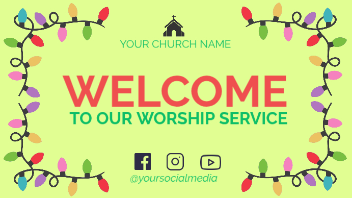 Green Joyful Welcome Digital Display (16:9) Template | PosterMyWall
