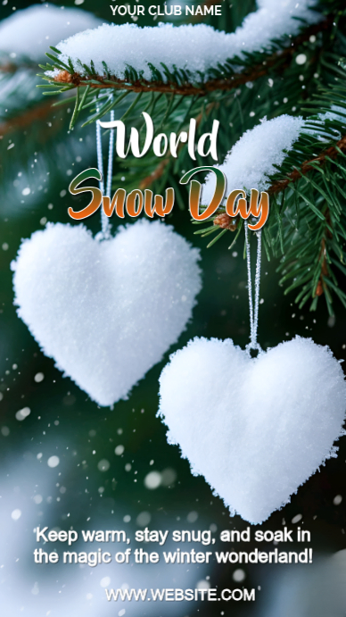 Green Joyful World Snow Day Instagram Story Template | PosterMyWall