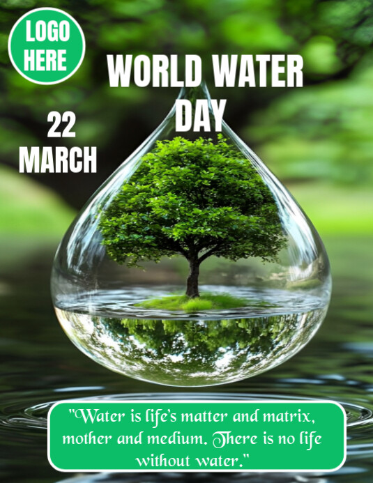 Copy of Green Joyful World Water Day Flyer (us Letter) | PosterMyWall