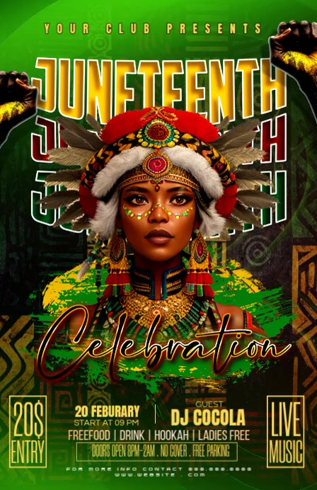 Modèle Green Juneteenth Celebration Tabloid Video | PosterMyWall