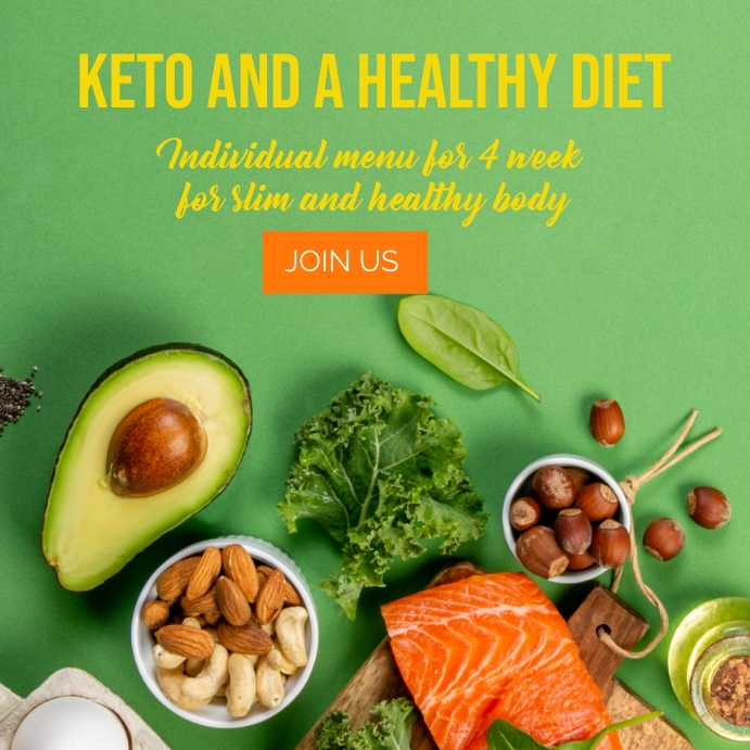 Green Keto and Healthy template | PosterMyWall
