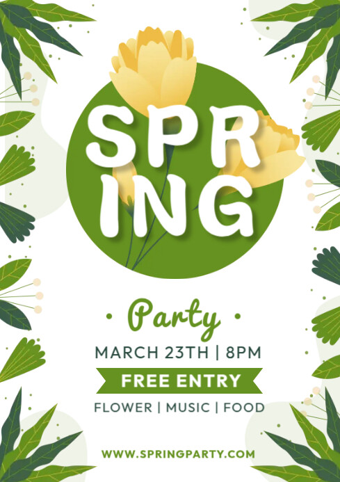 Green Leaf Party Flyer Template | PosterMyWall