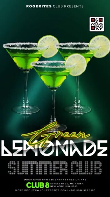 Green Lemonade Video Template | PosterMyWall