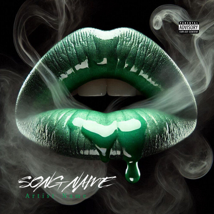 Green lips mixtape album cover Template | PosterMyWall